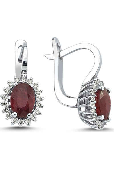 Pırlant Pırlantalı Yakut Küpe