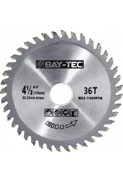 Bay-Tec Elmas Ahşap Kesme Testeresi Taşlama Makinası 115 x 22 mm