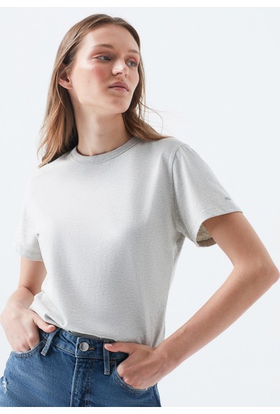 Mavi Kadın Doğa Dostu Gri Basic Tişört 1600282-30774