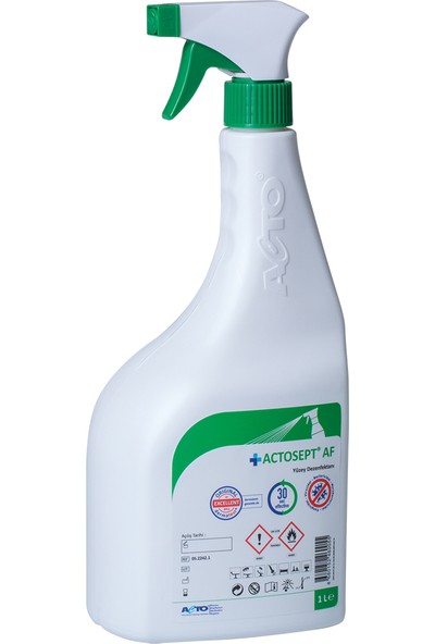 Actosept® Af Alkollü Hızlı Yüzey Dezenfektanı 1 Litre 30 Saniyede Etkili Actosept® Af Alkollü Hızlı Yüzey Dezenfektanı 1 Litre 30 Saniyede Etkili
