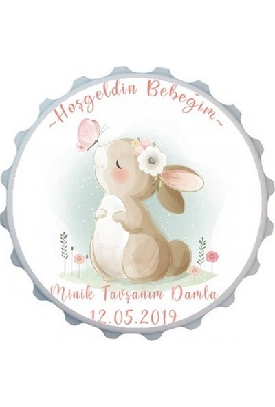 Kalbim Şekerleme Sevimli Tavşan Temalı Kapak Şekilli Magnet Açacak - 25 Adet Kalbim Şekerleme Sevimli Tavşan Temalı Kapak Şekilli Magnet Açacak - 25 Adet