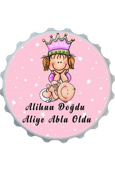 Kalbim Şekerleme Abla Oldu Temalı Kapak Şekilli Magnet Açacak - 25 Adet Kalbim Şekerleme Abla Oldu Temalı Kapak Şekilli Magnet Açacak - 25 Adet