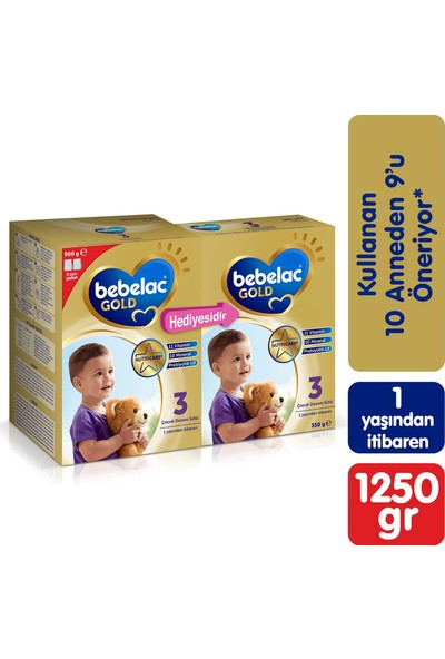 Bebelac Gold 3 Çocuk Devam Sütü 1250 gr (900 gr+350 gr) 1 Yaşından İtibaren Bebelac Gold 3 Çocuk Devam Sütü 1250 gr (900 gr+350 gr) 1 Yaşından İtibaren