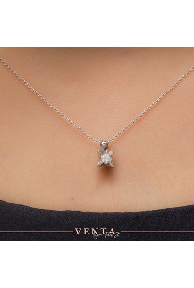 Venta Pırlanta 0,10 Karat Tektaş Pırlanta Kolye Venta Pırlanta 0,10 Karat Tektaş Pırlanta Kolye