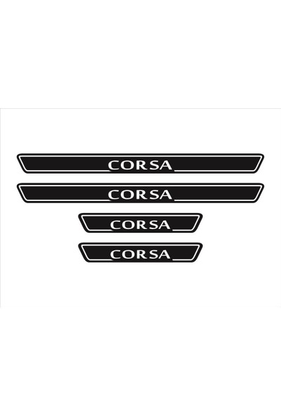 Ömr Dizayn Hediye Corsa 4'lü Kapı Eşiği Oto Aksesuar Beyaz