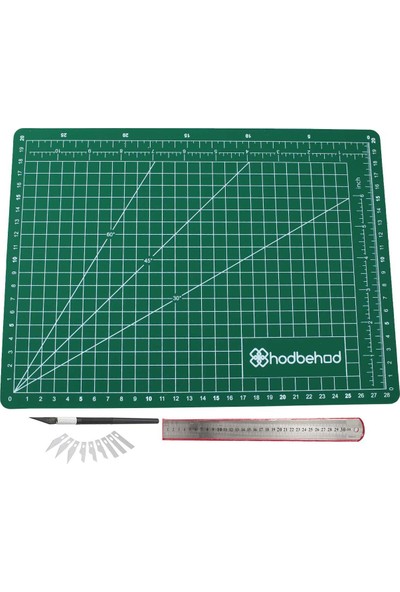Hodbehod A3 Hobi Kesim Matı Seti Çift Taraflı Cutting Mat Set 45 x 30 cm Yeşil Hodbehod A3 Hobi Kesim Matı Seti Çift Taraflı Cutting Mat Set 45 x 30 cm Yeşil