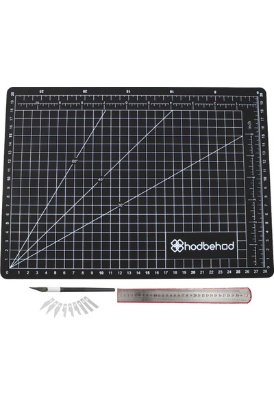 Hodbehod A3 Hobi Kesim Matı Seti Çift Taraflı Cutting Mat Set 45 x 30 cm Siyah Hodbehod A3 Hobi Kesim Matı Seti Çift Taraflı Cutting Mat Set 45 x 30 cm Siyah
