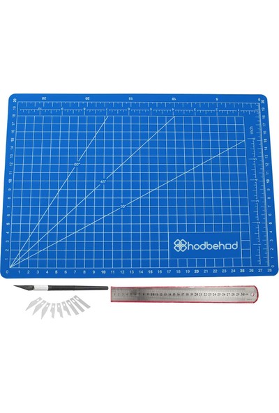 Hodbehod A3 Hobi Kesim Matı Seti Çift Taraflı Cutting Mat Set 45 x 30 cm Mavi Hodbehod A3 Hobi Kesim Matı Seti Çift Taraflı Cutting Mat Set 45 x 30 cm Mavi