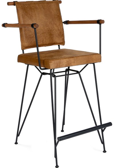 Indirimse Home Penyez Bristo Bar Tipi Metal Tel Kahverengi Sandalye
