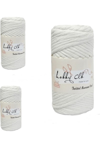Hobby Clb Taranabilir Pamuk Makrome Hobi Seti Ekru Renk 3'lü