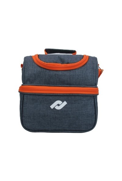 Pippa Büyük Boy Beslenme Çantası Termoslu Gri - Turuncu