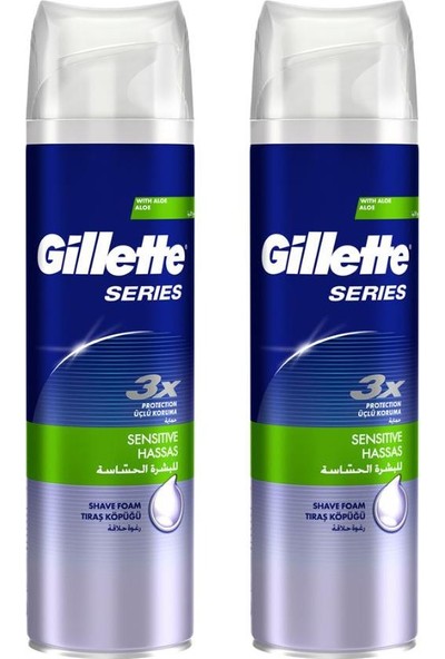 Gillette Tıraş Köpüğü Series Sensitive 250 ml x 2 Adet Gillette Tıraş Köpüğü Series Sensitive 250 ml x 2 Adet