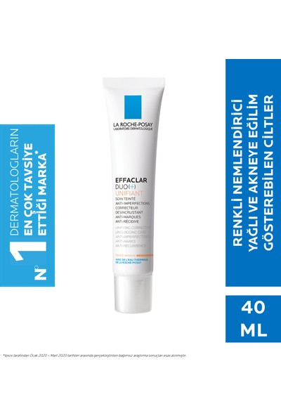 La Roche-Posay Effaclar Duo(+) Bakım Kremi Akneye Eğilim Gösteren Ciltler Renkli Orta 40Ml La Roche-Posay Effaclar Duo(+) Bakım Kremi Akneye Eğilim Gösteren Ciltler Renkli Orta 40Ml