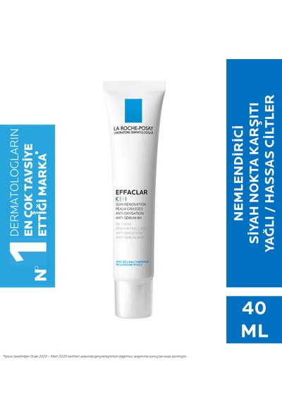 La Roche-Posay Effaclar K(+) Bakım Kremi Siyah Nokta Karşıtı Sebum Düzenleyici 40Ml La Roche-Posay Effaclar K(+) Bakım Kremi Siyah Nokta Karşıtı Sebum Düzenleyici 40Ml