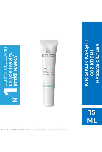 La Roche Posay Hyalu B5 Yeux Göz Kremi Hyalüronik Asit ve Vitamin B5 ile 15 ml La Roche Posay Hyalu B5 Yeux Göz Kremi Hyalüronik Asit ve Vitamin B5 ile 15 ml