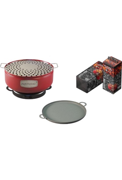 Nedyme Dumansız Kömürlü Mangal + Sac Tava + Mangal Kömürü