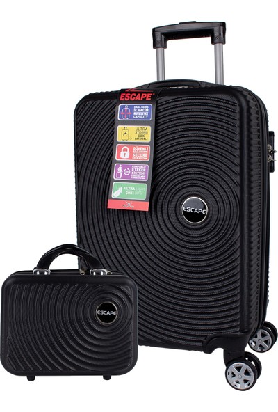 Escape 2021 Samso Abs Büyük Boy + Makyaj Çantası Siyah Escape 2021 Samso Abs Büyük Boy + Makyaj Çantası Siyah