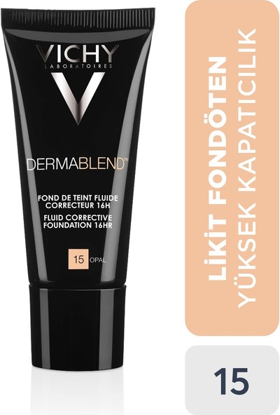 Vichy Dermablend Yüksek Kapatıcı Etkili Likit Fondöten Tüm Cilt Tipleri İçin Opal 30 ml Vichy Dermablend Yüksek Kapatıcı Etkili Likit Fondöten Tüm Cilt Tipleri İçin Opal 30 ml