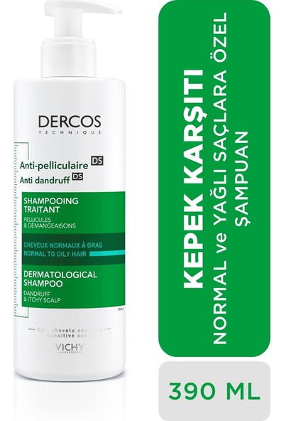 Vichy Dercos Şampuan Kepek Karşıtı Normal ve Yağlı Saçlar 390 ml Vichy Dercos Şampuan Kepek Karşıtı Normal ve Yağlı Saçlar 390 ml