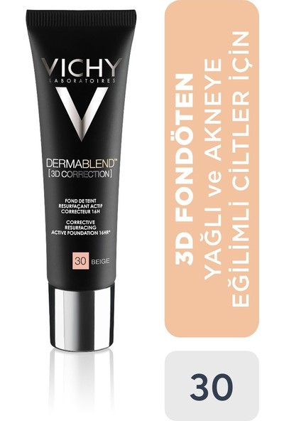 Vichy Dermablend Fondöten Karma,Yağlı ve Akneye Eğilimli Ciltler 35 Sand 30 ml Vichy Dermablend Fondöten Karma,Yağlı ve Akneye Eğilimli Ciltler 35 Sand 30 ml