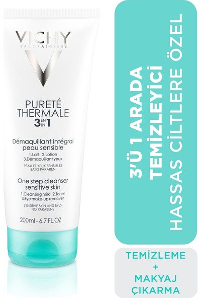 Vichy Purete Thermal 3'ü 1 Arada Temizleme Sütü Tüm Cilt Tipleri 200 ml Vichy Purete Thermal 3'ü 1 Arada Temizleme Sütü Tüm Cilt Tipleri 200 ml