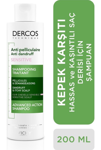Vichy Dercos Kepek Karşıtı Şampuan Hassas ve Kaşıntılı Saç Derisi 200 ml