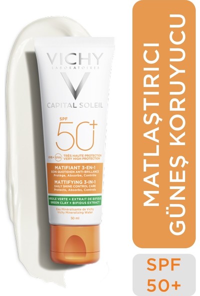 Vichy Capital Soleil SPF 50+ Matlaştırıcı Yüz Güneş Kremi 50 ml