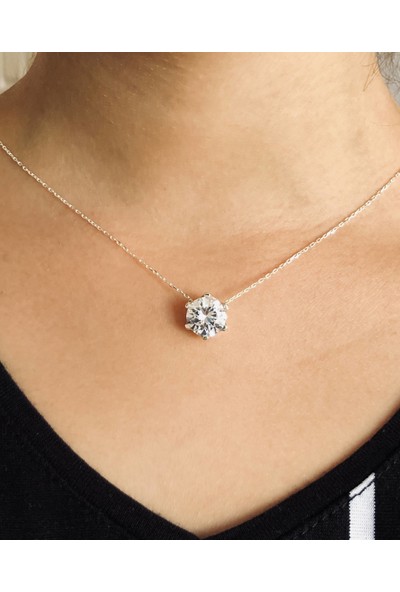 Vision Pırlanta Zirkon Taşlı Gümüş Kolye