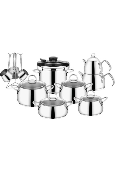 Kahramanlar Akasya Gri Çeyiz Seti 18Parça