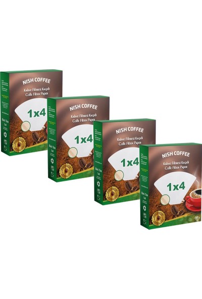 Nish Kahve Filtre Kahve Kağıdı 1x4 80'li 4'lü Paket