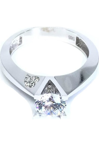 Usta Kuyumculuk Tektaş Swarovski Kalp ve Göz Figürlü Beyaz Altın Yüzük Usta Kuyumculuk Tektaş Swarovski Kalp ve Göz Figürlü Beyaz Altın Yüzük