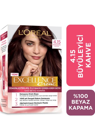 L'oréal Paris Excellence Creme Saç Boyası 4.15 Büyüleyici Kahve L'oréal Paris Excellence Creme Saç Boyası 4.15 Büyüleyici Kahve