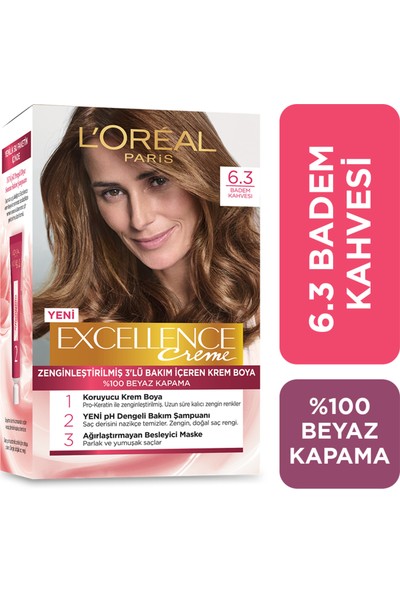 L'oréal Paris Excellence Creme Saç Boyası 6.30 Badem Kahvesi L'oréal Paris Excellence Creme Saç Boyası 6.30 Badem Kahvesi