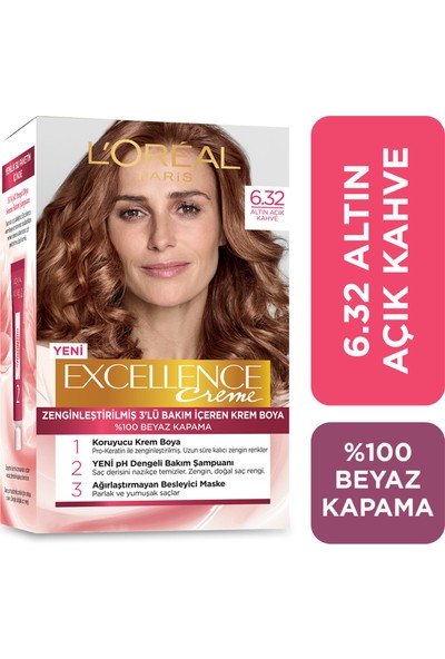 L'oréal Paris Excellence Creme Saç Boyası 6.32 Altın Açık Kahve L'oréal Paris Excellence Creme Saç Boyası 6.32 Altın Açık Kahve