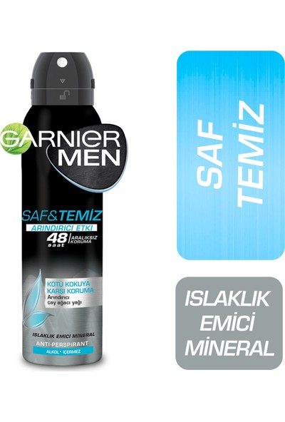 Garnier Men Saf ve Temiz Aerosol 150 ml Sprey