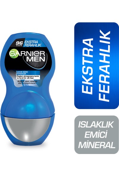 Garnier Men Ekstra Ferahlık Roll-On 50 ml Garnier Men Ekstra Ferahlık Roll-On 50 ml