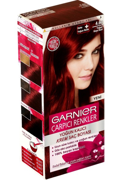 Garnier Çarpıcı Renkler 4/60 - Yoğun Koyu Kızıl Saç Boyası Garnier Çarpıcı Renkler 4/60 - Yoğun Koyu Kızıl Saç Boyası