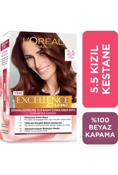 L'oréal Paris Excellence Creme Saç Boyası 5.5 Kızıl Kestane L'oréal Paris Excellence Creme Saç Boyası 5.5 Kızıl Kestane