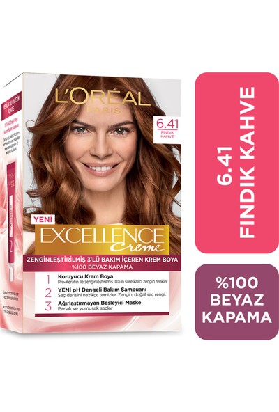 L'Oréal Paris Excellence Creme Saç Boyası 6.41 Fındık Kahvesi L'Oréal Paris Excellence Creme Saç Boyası 6.41 Fındık Kahvesi