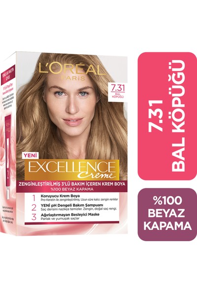 L'oréal Paris Excellence Creme Saç Boyası 7.31 Bal Köpüğü L'oréal Paris Excellence Creme Saç Boyası 7.31 Bal Köpüğü