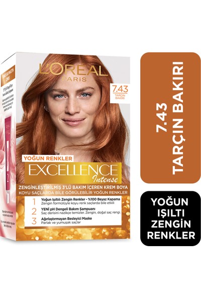 L'Oréal Paris Excellence creme 7.43 Tarçın Bakırı  Saç Boyası L'Oréal Paris Excellence creme 7.43 Tarçın Bakırı  Saç Boyası