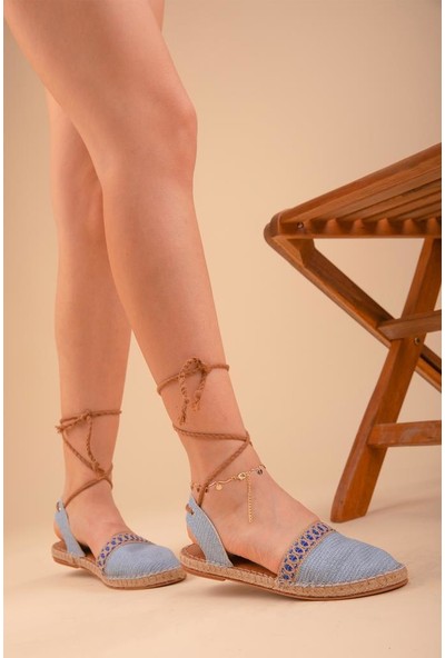 Wicky Hasır Örgülü Bilekten Bağlamalı Kadın Espadril