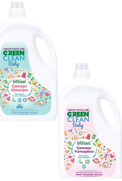 U Green Clean Baby Çamaşır Deterjanı 2.75 lt + Yumuşatıcı 2.75 lt - 2'li Set U Green Clean Baby Çamaşır Deterjanı 2.75 lt + Yumuşatıcı 2.75 lt - 2'li Set