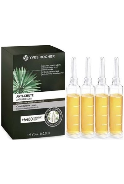Yves Rocher Saç Oluşumunu Destekleyen ve Dökülmeyi Engelleyen Saç Bakım Kürü 4 x 15 ml Yves Rocher Saç Oluşumunu Destekleyen ve Dökülmeyi Engelleyen Saç Bakım Kürü 4 x 15 ml