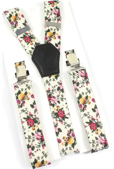 Dwoy Metal Klipsli Çiçek Baskılı İnce Pantolon Askısı 25PACKD01