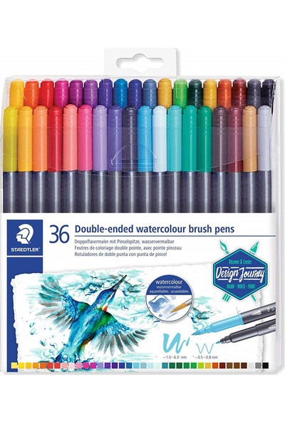 Staedtler Marsgraphic Duo Brush Pen Renkli Çift Taraflı Fırça Uçlu Marker Seti 36'lı Staedtler Marsgraphic Duo Brush Pen Renkli Çift Taraflı Fırça Uçlu Marker Seti 36'lı