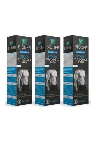Bioder Bitkisel Tüy Dökücü Krem Erkeklere Özel 100 ml x 3 Adet Bioder Bitkisel Tüy Dökücü Krem Erkeklere Özel 100 ml x 3 Adet
