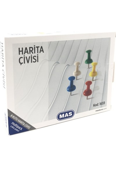 Mas 1659 Harita Çivisi Renkli 8'li