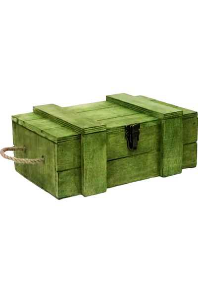 Lime Art Shop Ahşap Kilitlenebilir Klipsli Yeşil Kutu Lime Art Shop Ahşap Kilitlenebilir Klipsli Yeşil Kutu