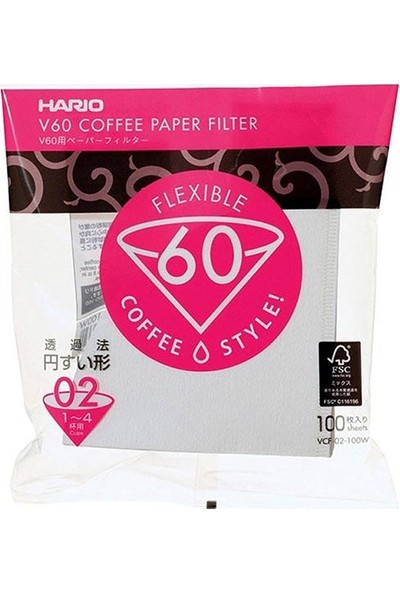 Hario V60 02 Filtre Kağıdı 100'lü